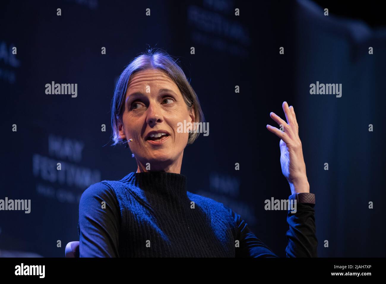 Hay-on-Wye, Wales, UK. 30th May, 2022. Rebecca Mead talks to Philippe ...