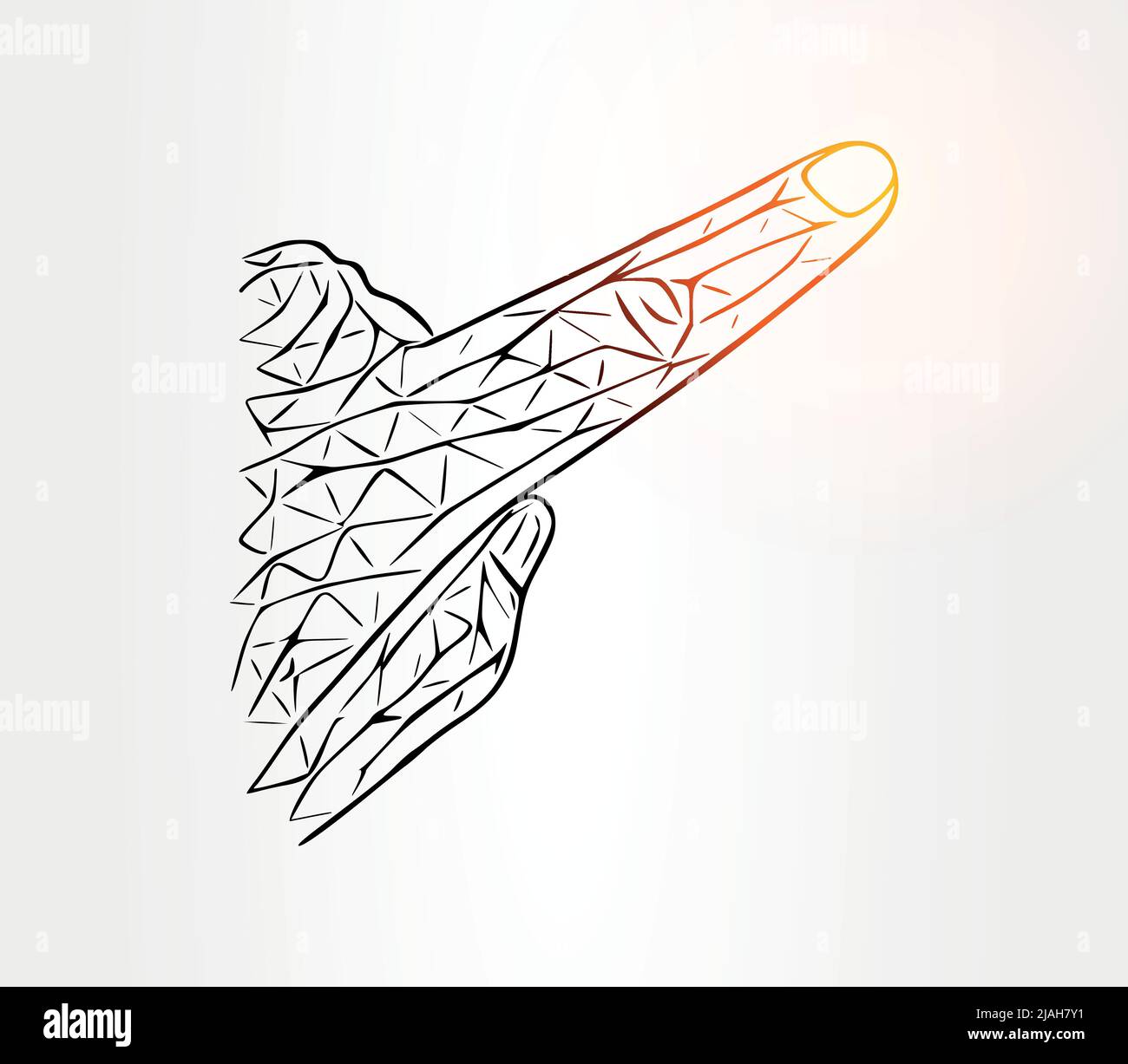 Point finger doodle illustration on white background Stock Vector Image ...