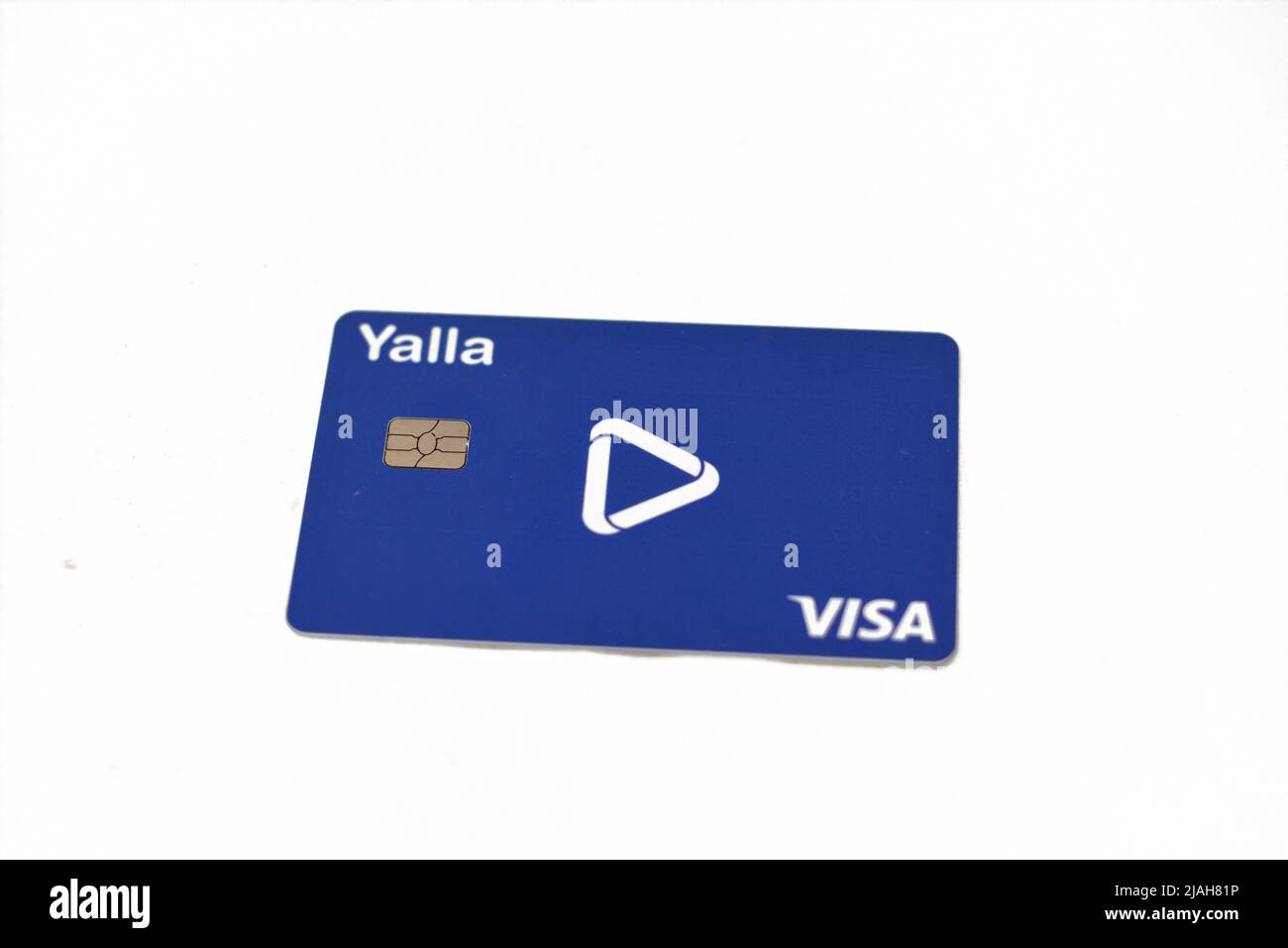 Cairo, Egypt, May 25 2022: Selective focus of Yalla visa card prepaid ... Cairo, Egypt, May 25 2022: Selective focus of Yalla visa card prepaid ...