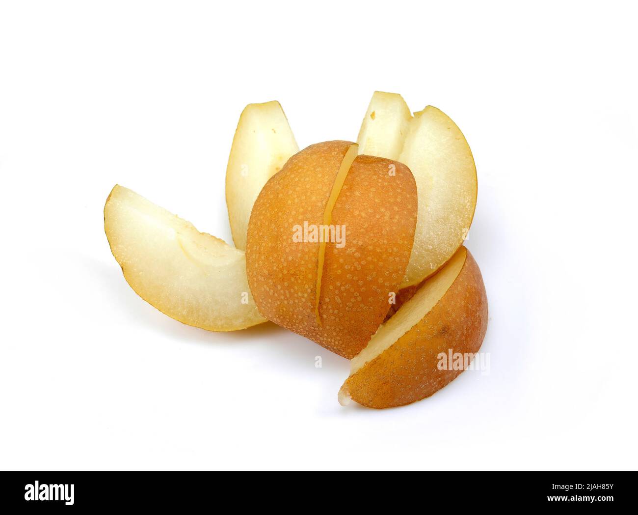 Snow pear or Fengsui pear on white background, Korea pear fresh fruit ...