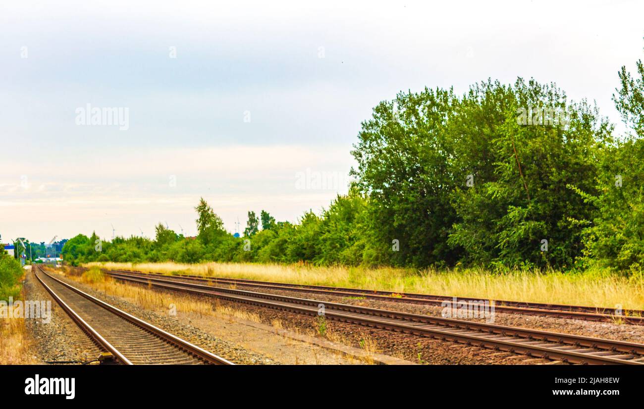 Green and peaceful farming landscapes train station building and ...