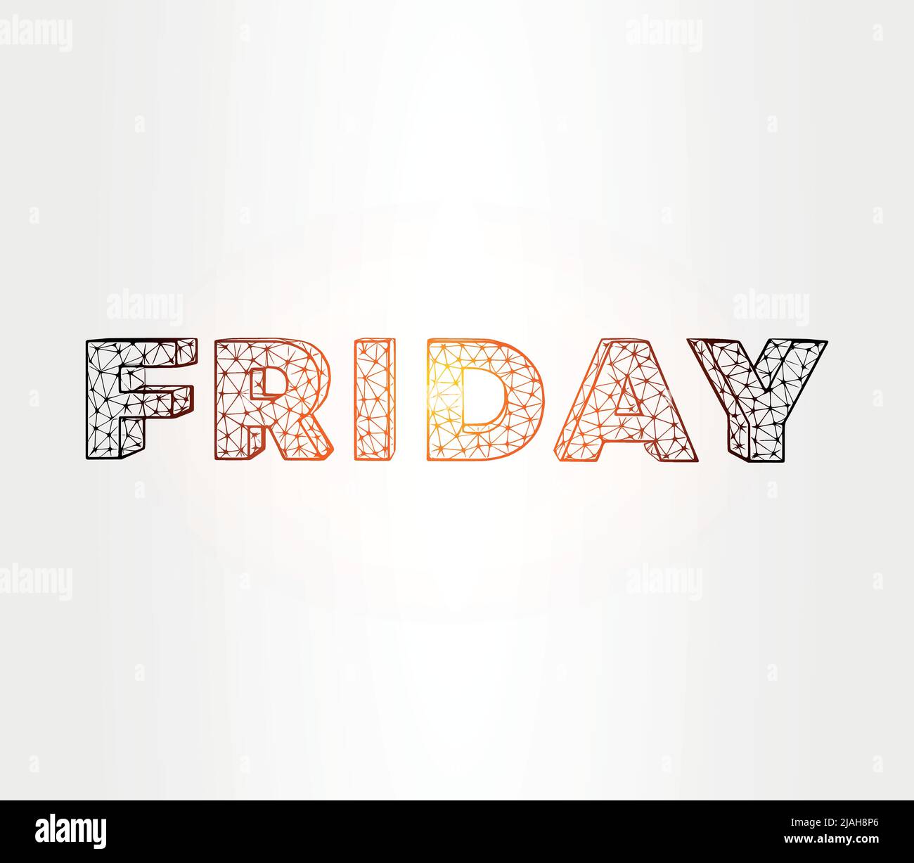Friday lettering low poly illustration on white background Stock Vector ...