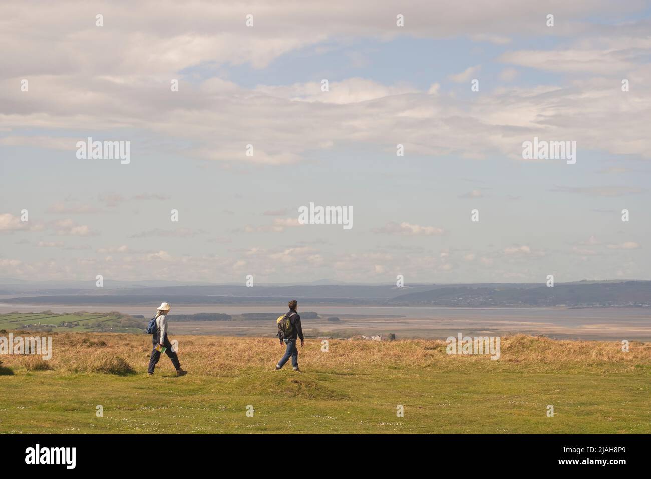 Walkers on the Gower Peninsula Stock Photo - Alamy