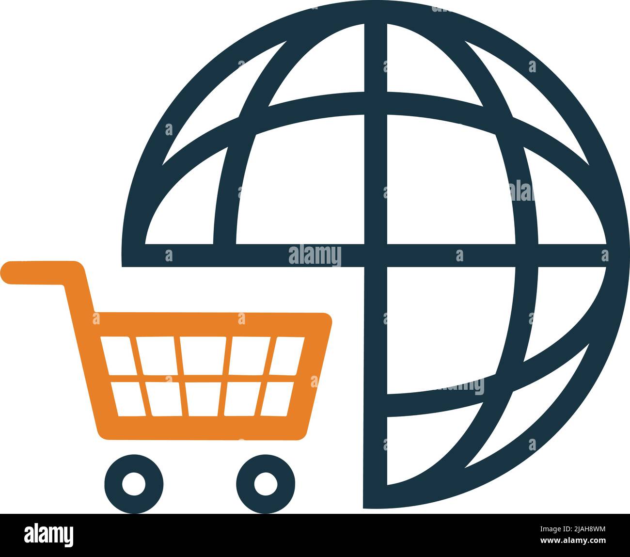 Global shopping, cart icon. Beautiful design and fully editable vector ...