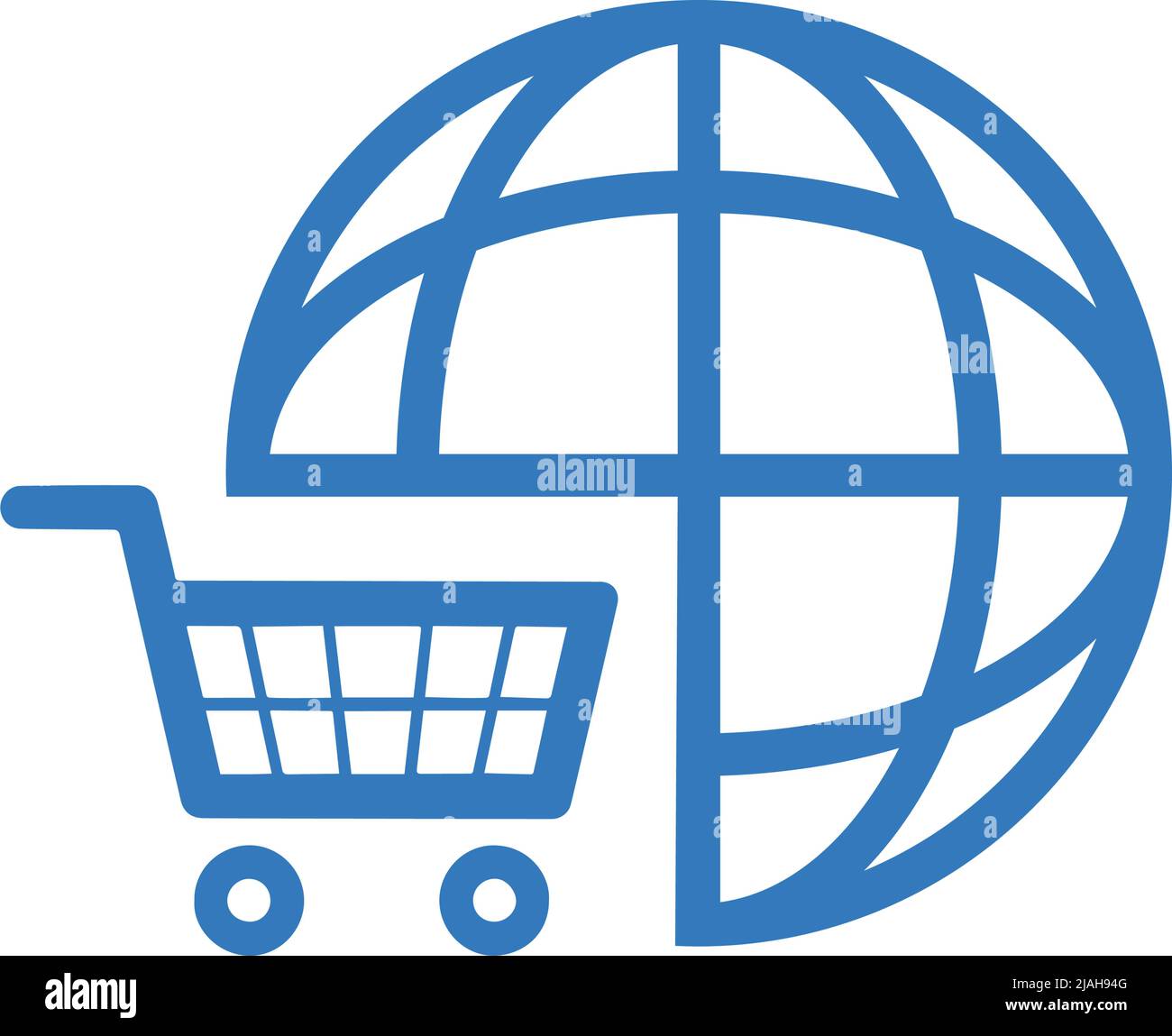 Global shopping, cart icon. Beautiful design and fully editable vector ...