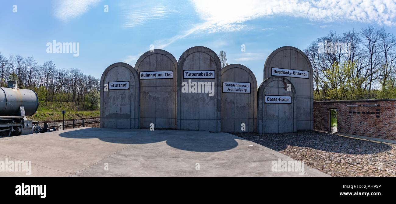 A picture of the memorial of the historic Radegast train station Stock ...