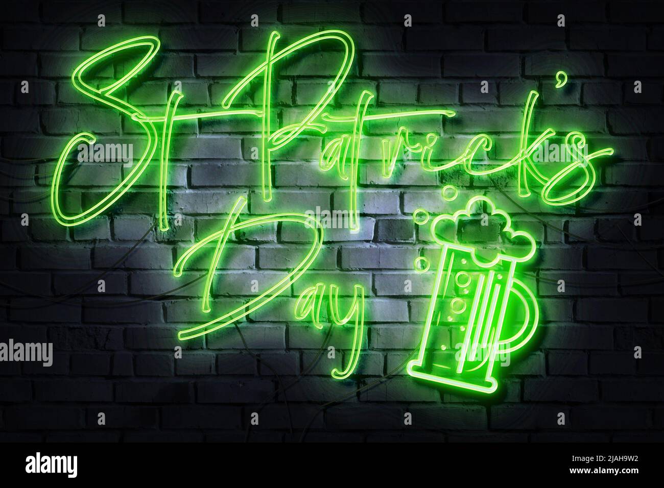 St Patricks Day Neon Sign on a dark wall Stock Photo - Alamy