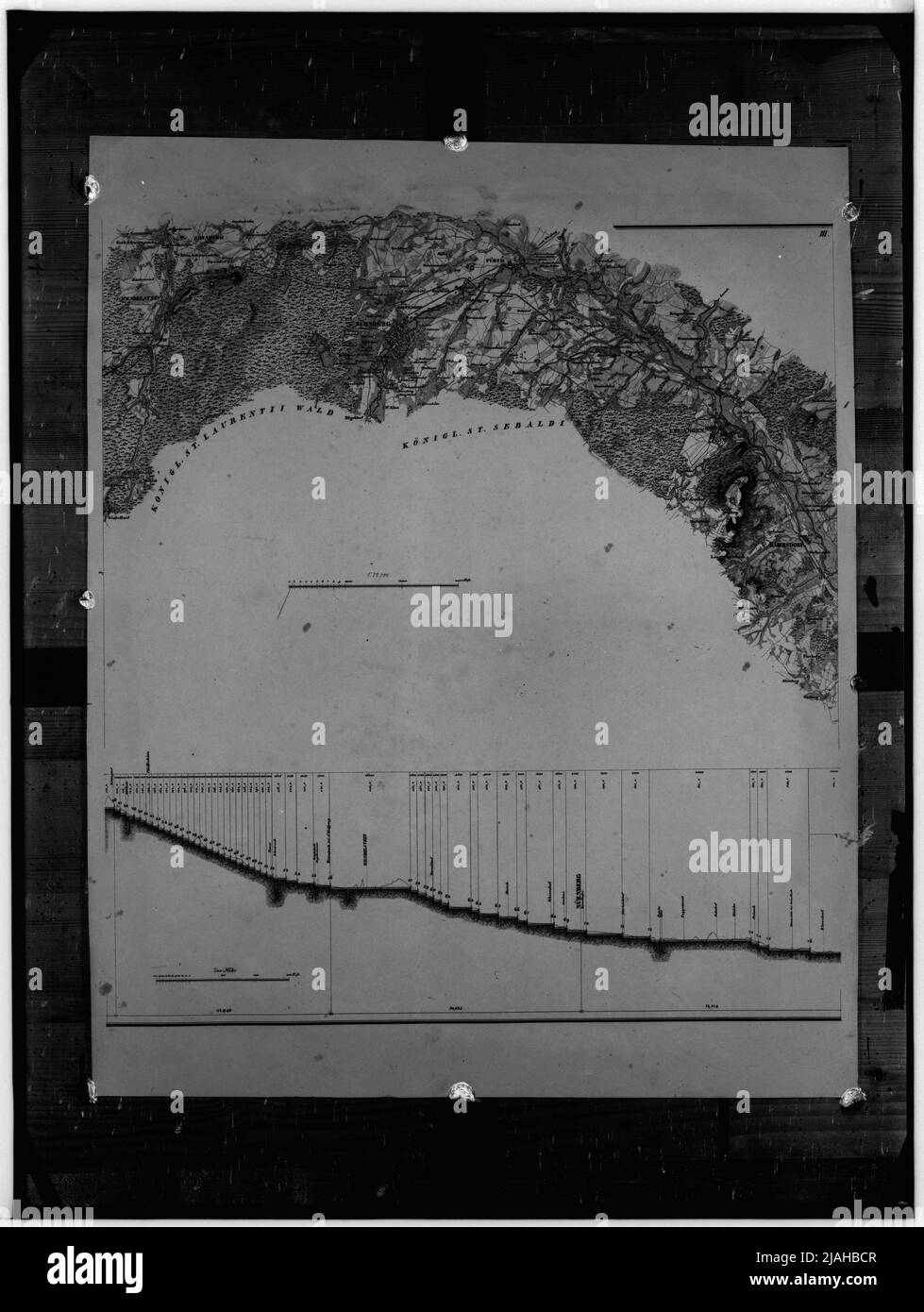 "Basic plan and length profile of the canal from the Danube to Maine ...