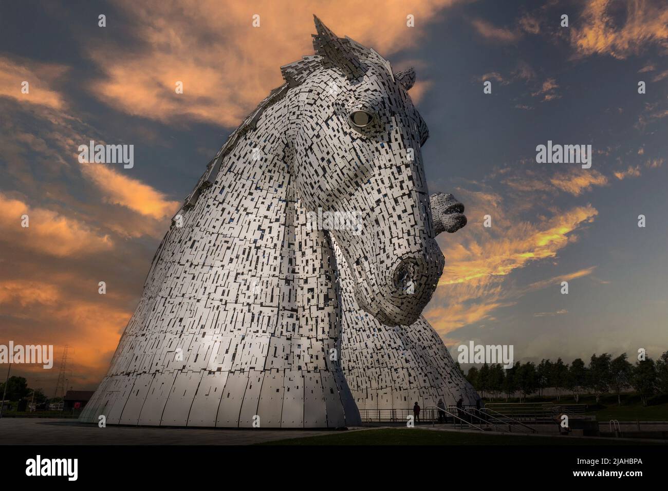 The Kelpies at Sunset Stock Photo - Alamy