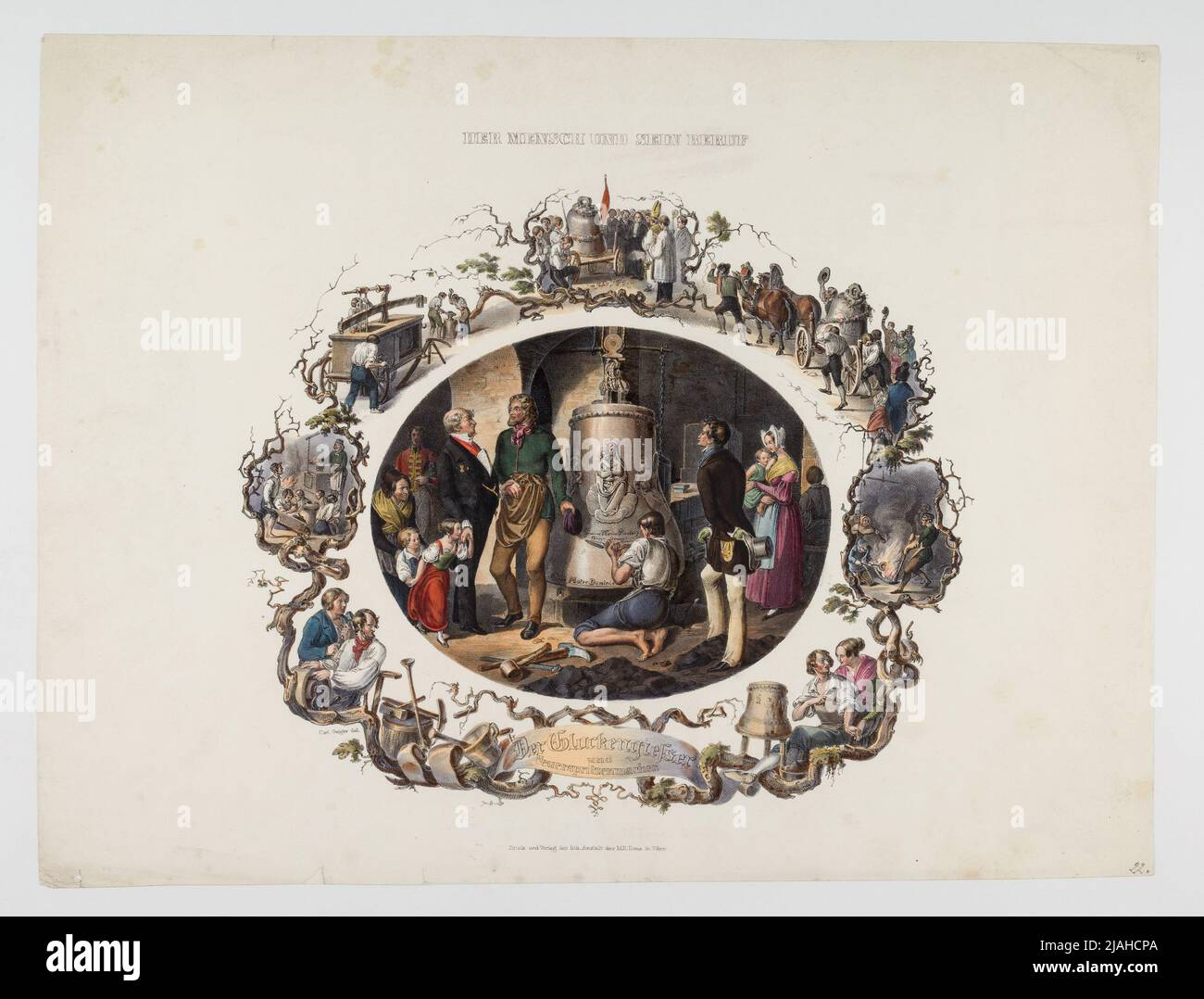 "Man and his profession": "The bell founder and fire sprayer." Matthias ...