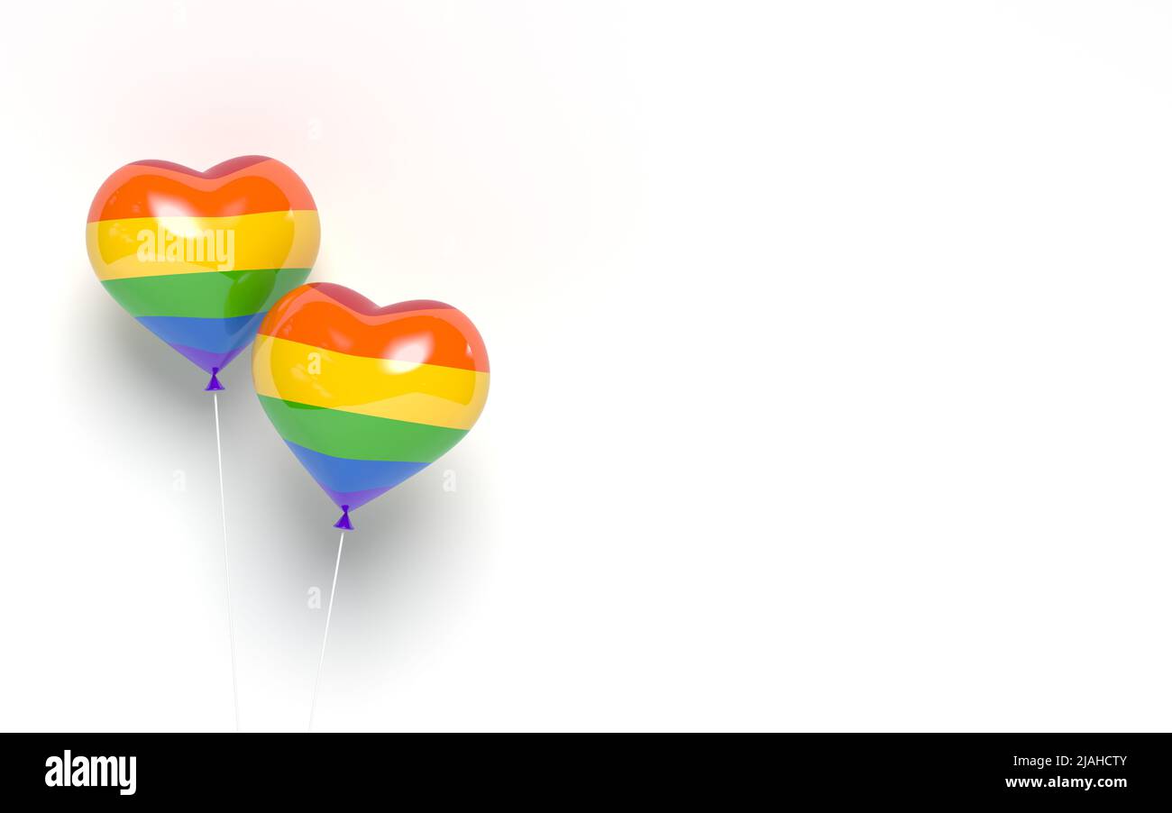 Pride LGBT 3d glossy heart balloons. Lesbian gay bisexual transgender ...