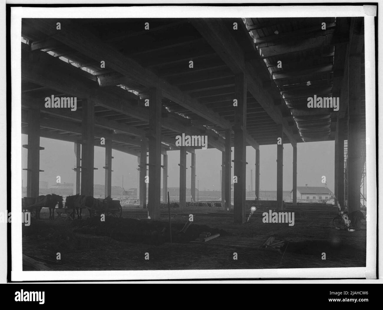 Construction of a factory hall of the locomotive factory (21st ...