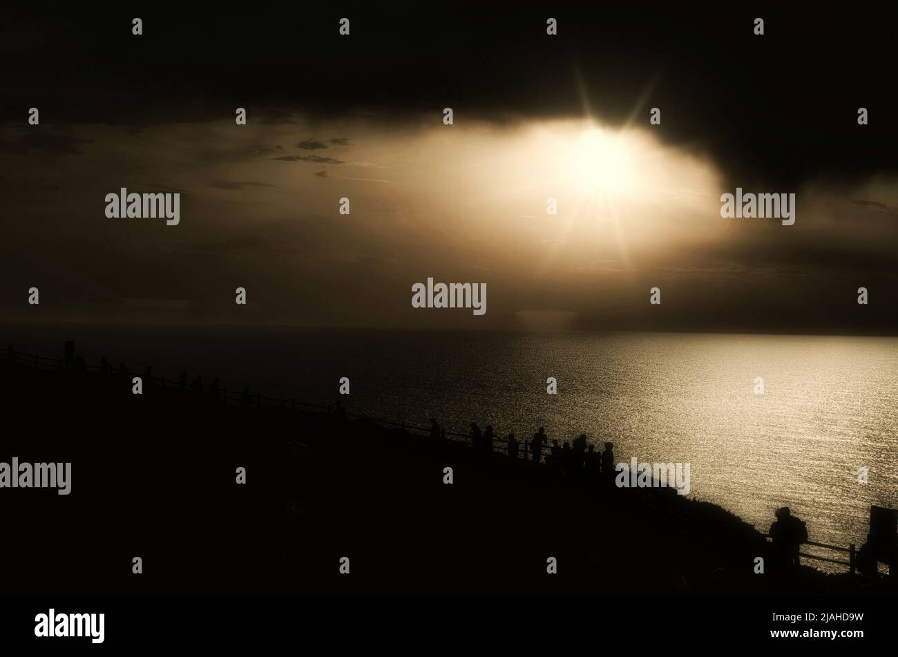 A striking sunset that illuminates Cabo da Roca the westernmost point ...