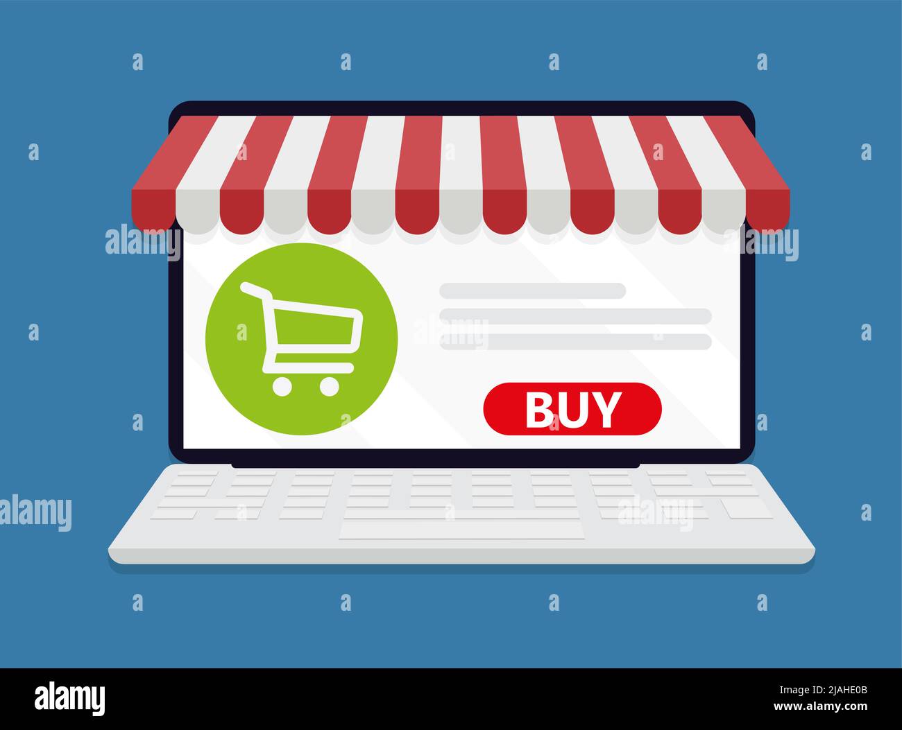 Online shopping and online store concept. Laptop with screen buy ...