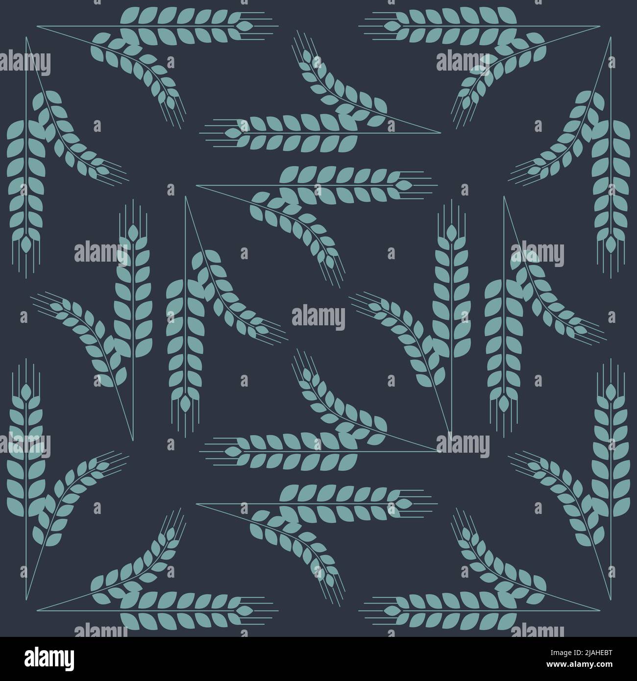 Sheaf of ears of wheat on a dark background spikelet seamless pattern ...