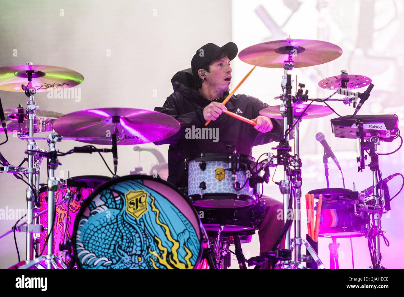 Twenty One Pilots - Josh Dun performs during the 2022 BottleRock Napa ...