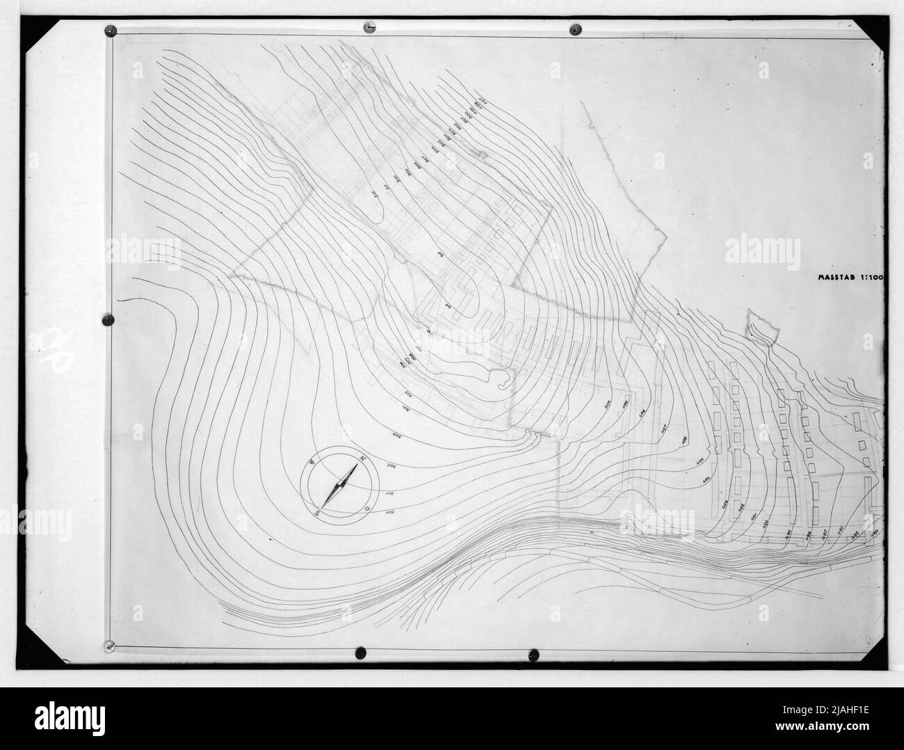 Layer plan with the lying downstream of the settlement Stock Photo - Alamy