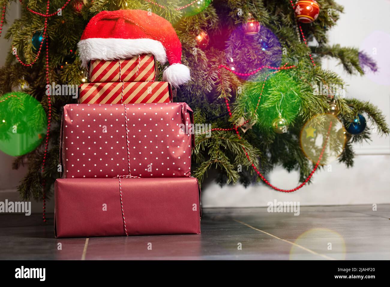 Christmas tree stack boxes hi-res stock photography and images - Alamy