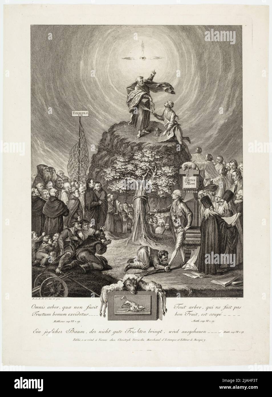 "A tree that does not bring good fruits are blew up" (allegory on the ...