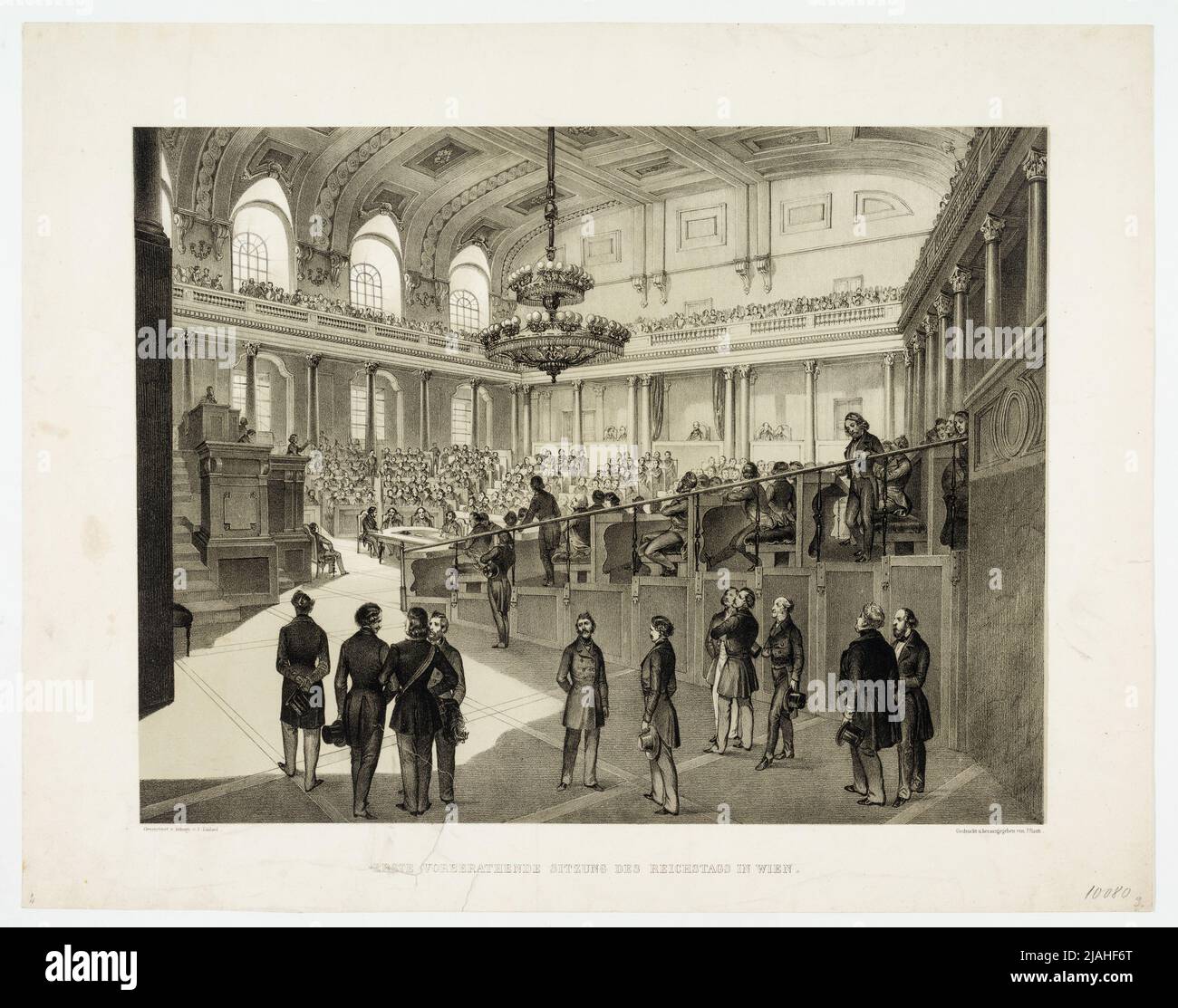 "The first precedent session of the Reichstag in Vienna." (on July 10, 1848). Franz Kollarz ...