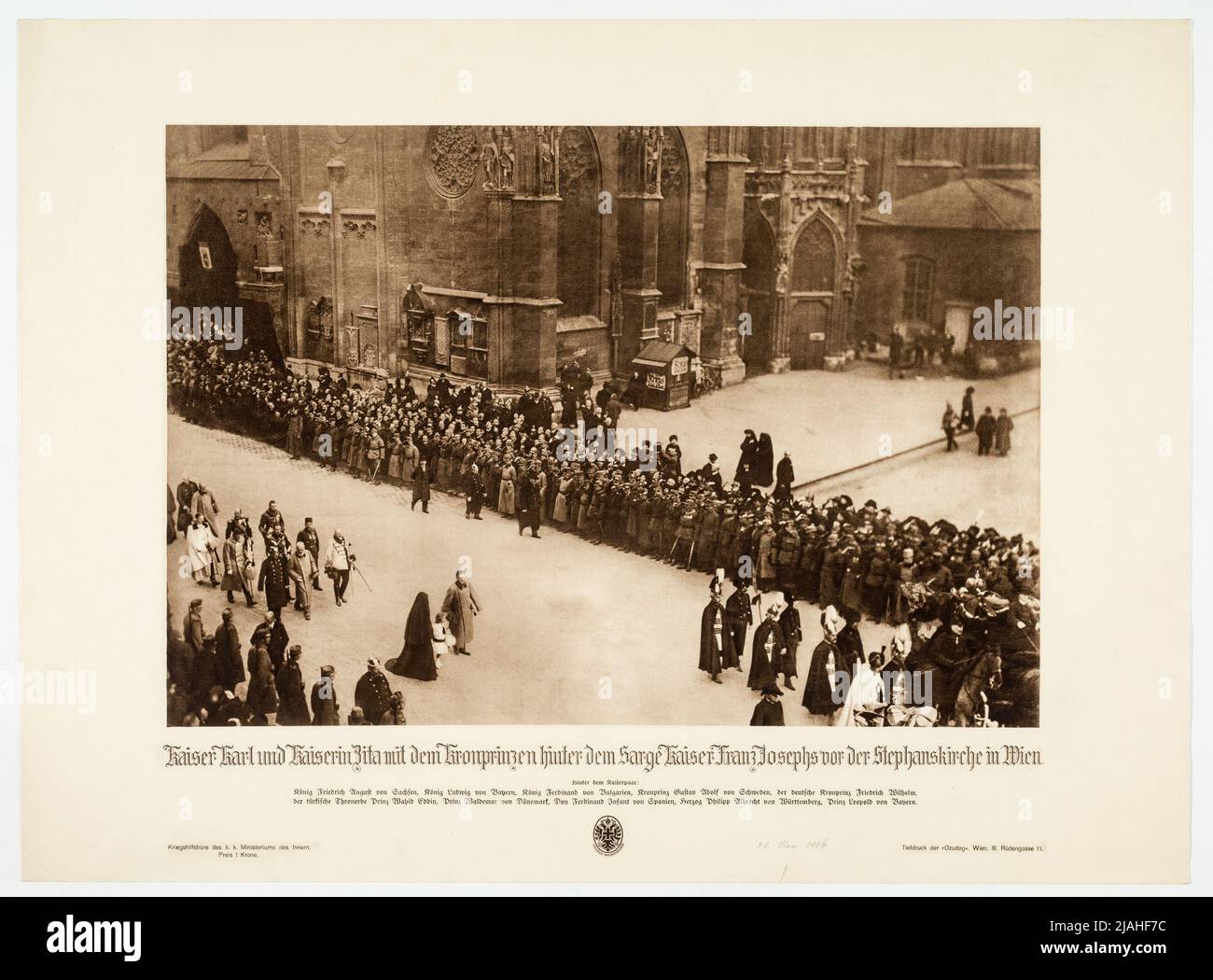 "Emperor Karl and Empress Zita with the crown prince behind the coffin ...
