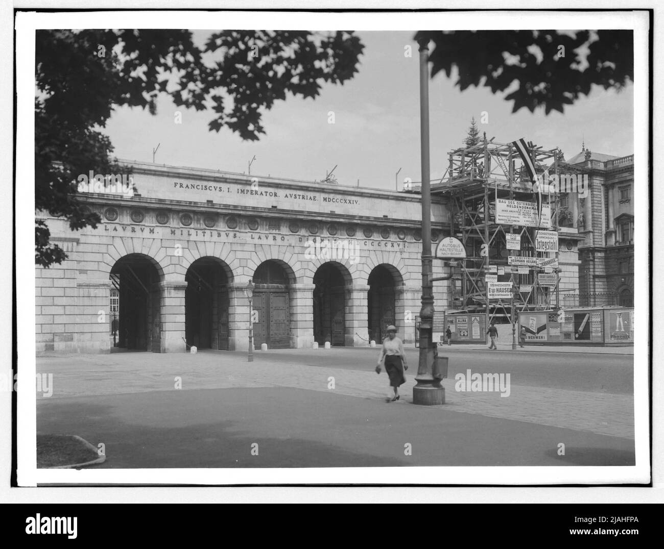 Outer castle gate, conversion to the Austrian heroic monument Stock ...
