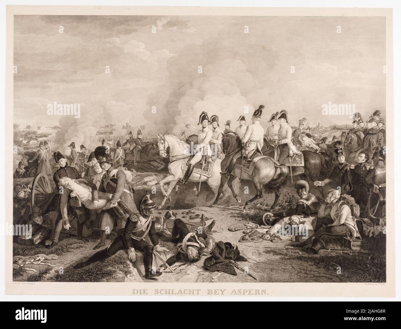 "The Battle of Aspern" on May 21 and 22, 1809 (after the painting "The ...