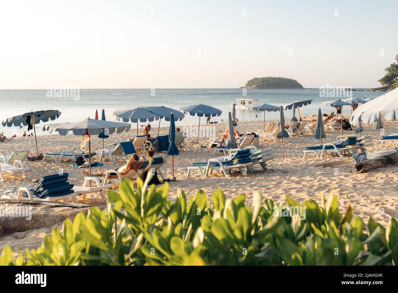 Beach sunset in Phuket, Thailand, Southeast Asia Stock Photo - Alamy