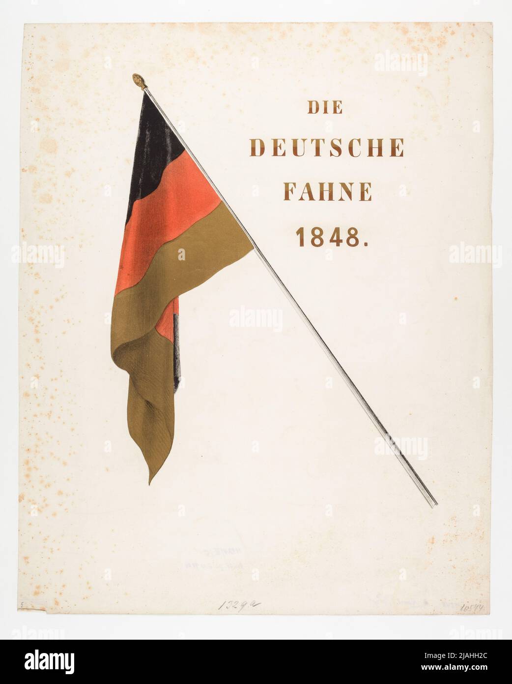 "Die / Deutsche / Fahne / 1848." (Figure of a black-red-gold flag ...