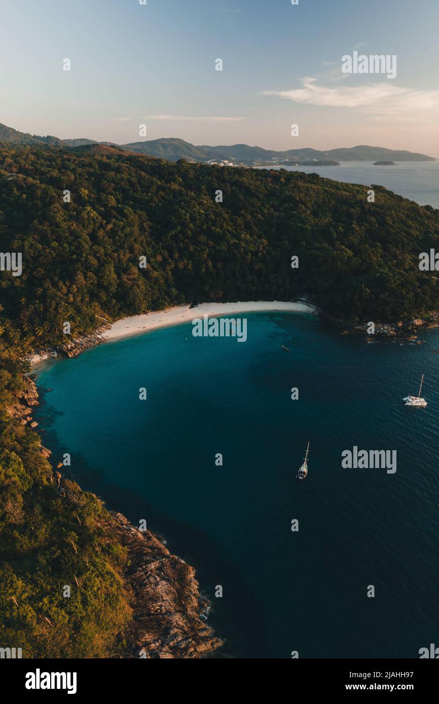 Aerial view of Freedom Beach in Phuket, Thailand, Southeast Asia Stock ...