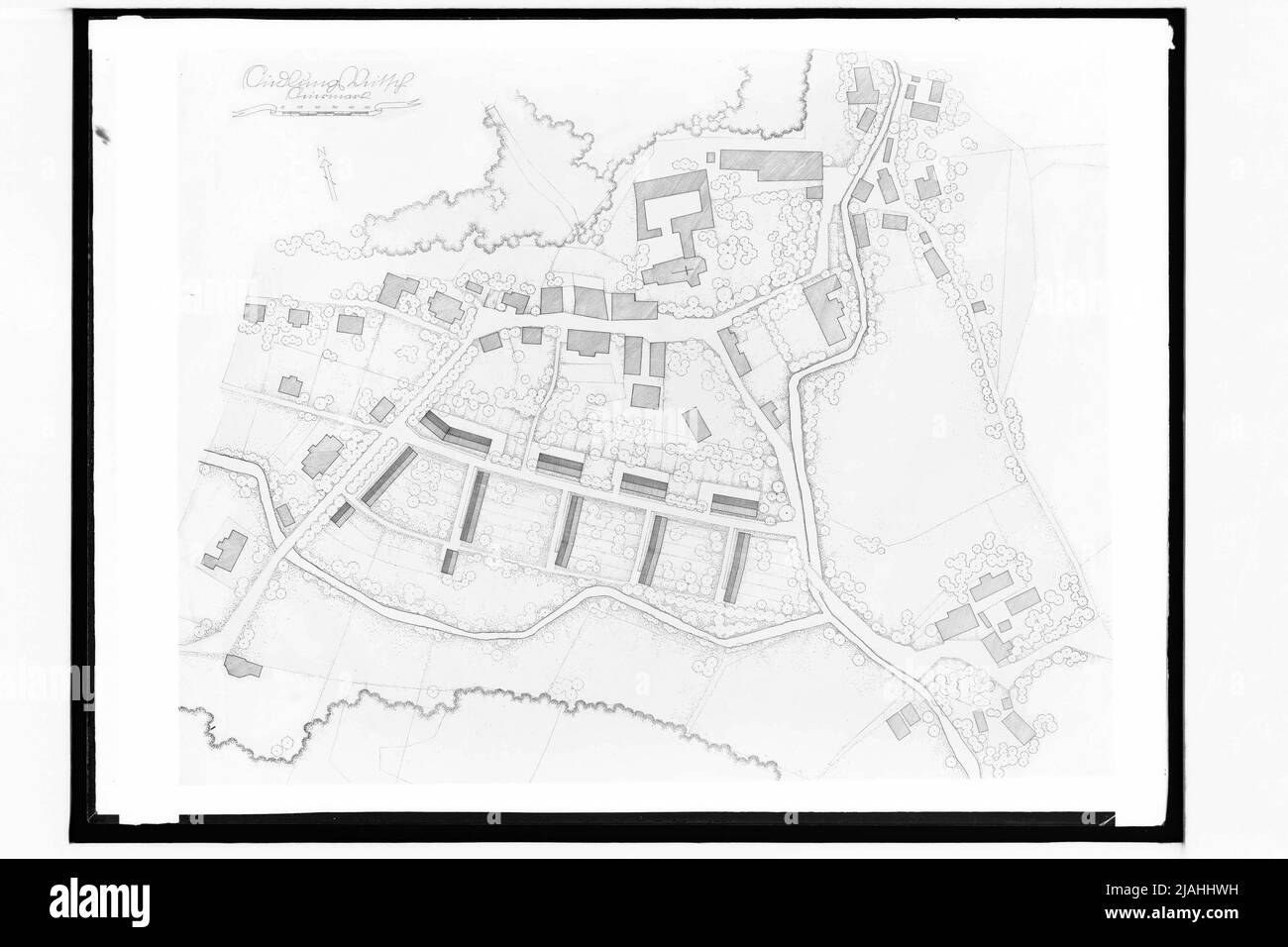 Structural plan of a planned settlement in Veitsch (Stmk Stock Photo ...