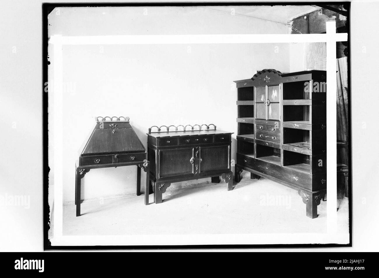 Interior design decoration furniture Black and White Stock Photos ...