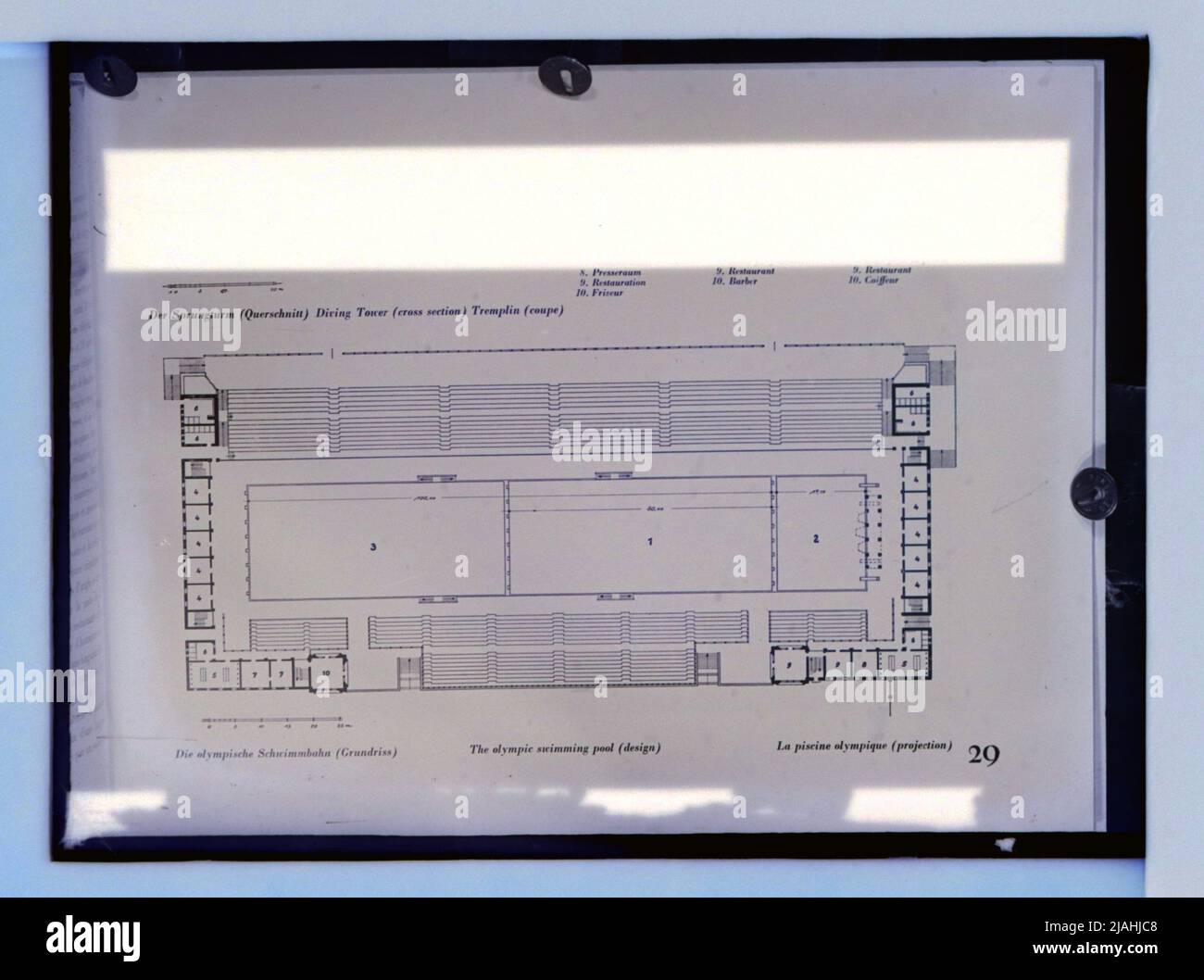 Plan of an Olympic swimming track. Martin Gerlach jun. (1879-1944 ...