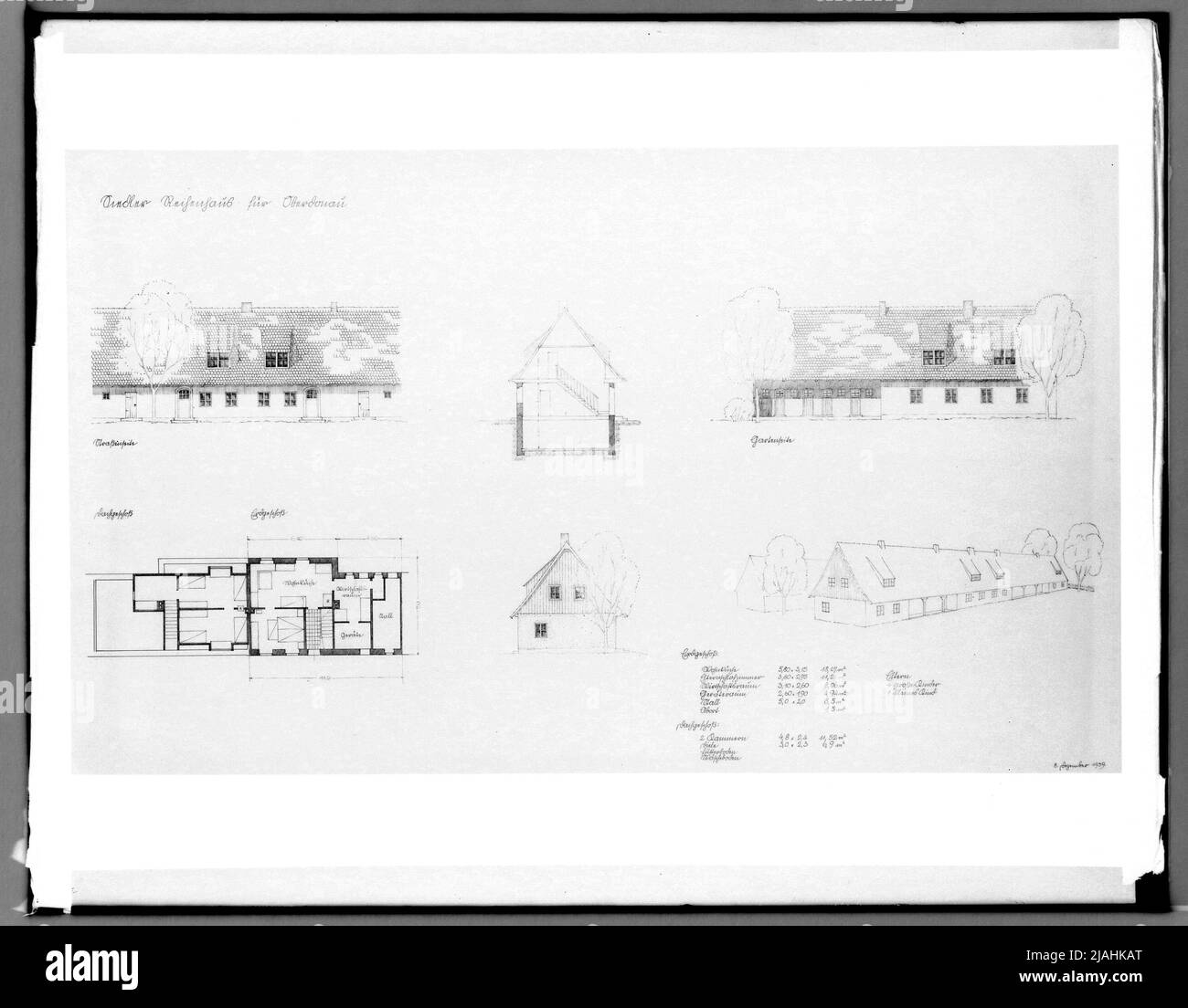 Plans for a "Siedler row house for Oberdonau". Martin Gerlach jun ...