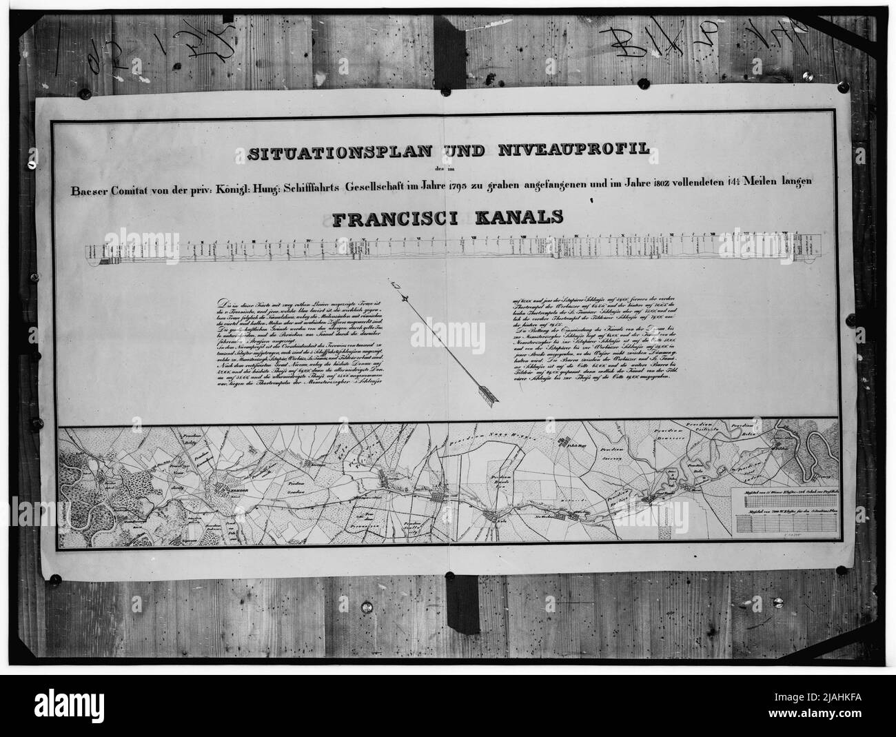 "Situation plan and level profile (...) of the Francisci channel ...