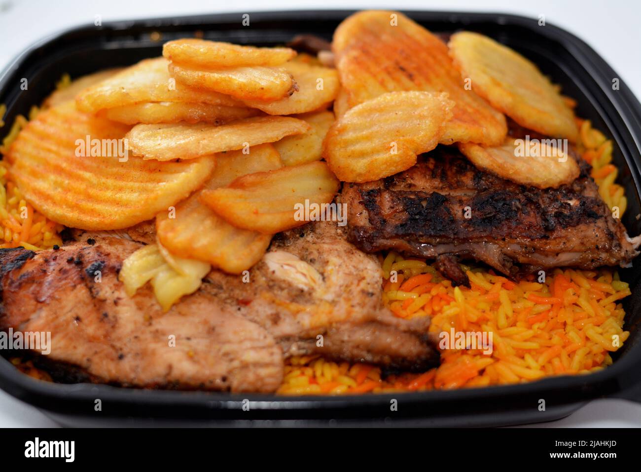 Fried potato chips in plate hi-res stock photography and images - Alamy