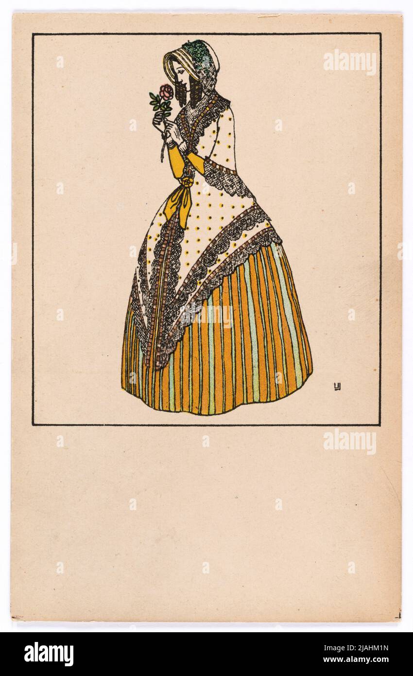 Postcard of Wiener Werkstätte No. 131: Biedermeiermode. Urban Janke ...
