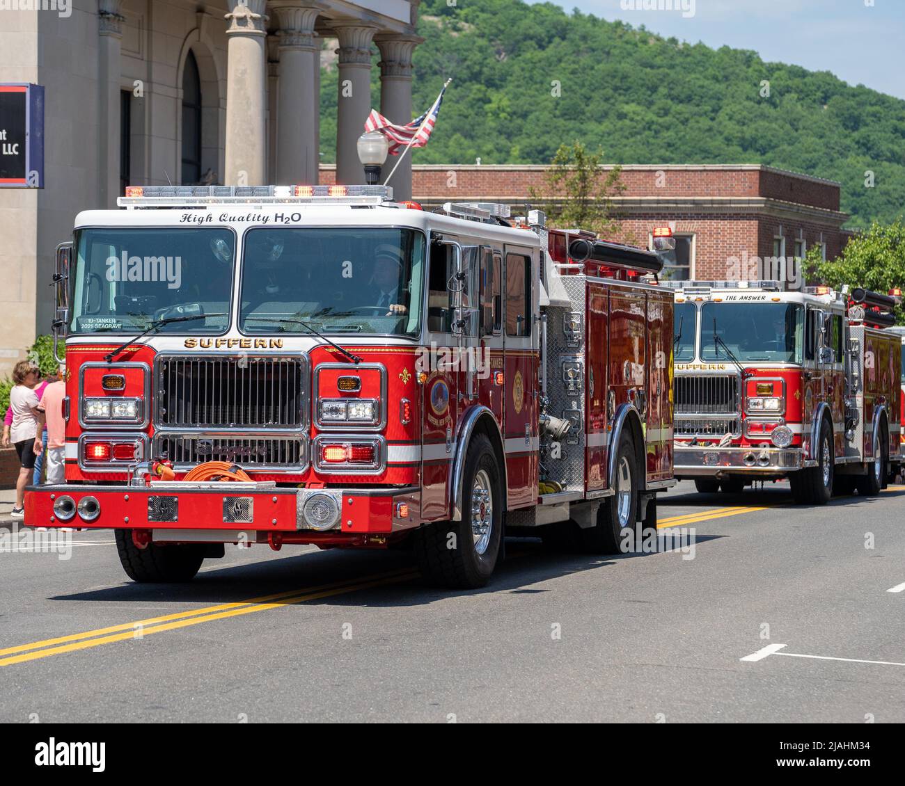 Suffern, NY - USA - May 30, 2022 Fire trucks of the Suffern Fire ...