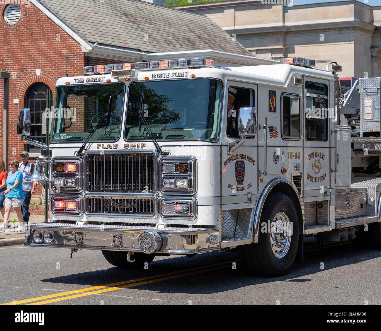 Suffern, NY - USA - May 30, 2022 The Flag Ship Fire Engine of the ...