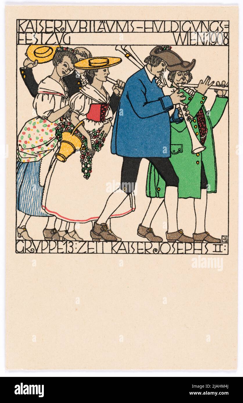 Postcard of the Wiener Werkstätte No. 169: Emperor's anniversary right ...