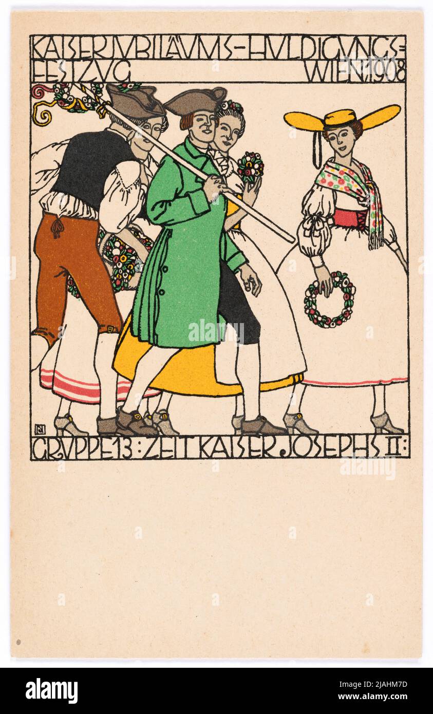 Postcard of Wiener Werkstätte No. 173: Emperor's anniversary festival ...