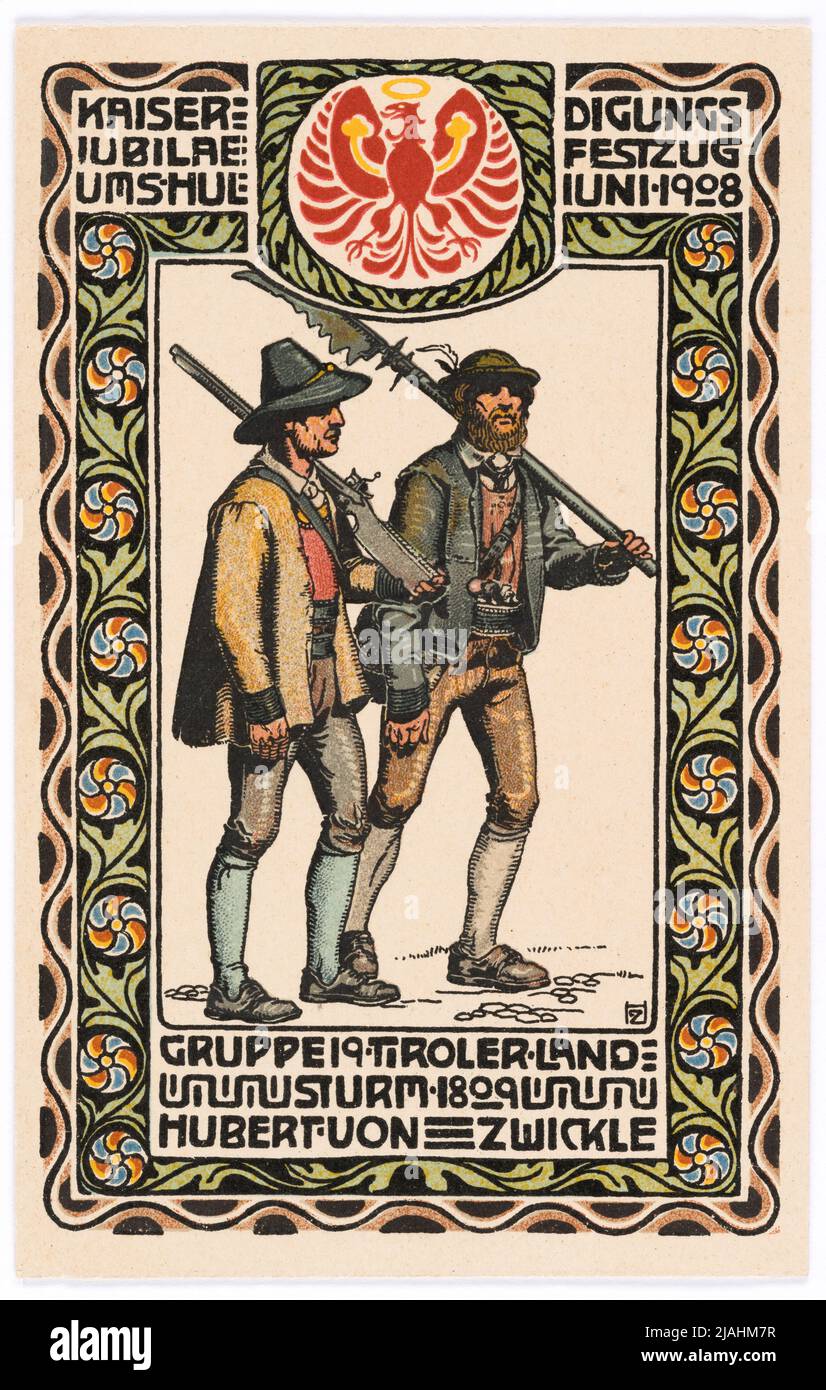 Postcard of the Wiener Werkstätte No. 170: Emperor's anniversary right ...