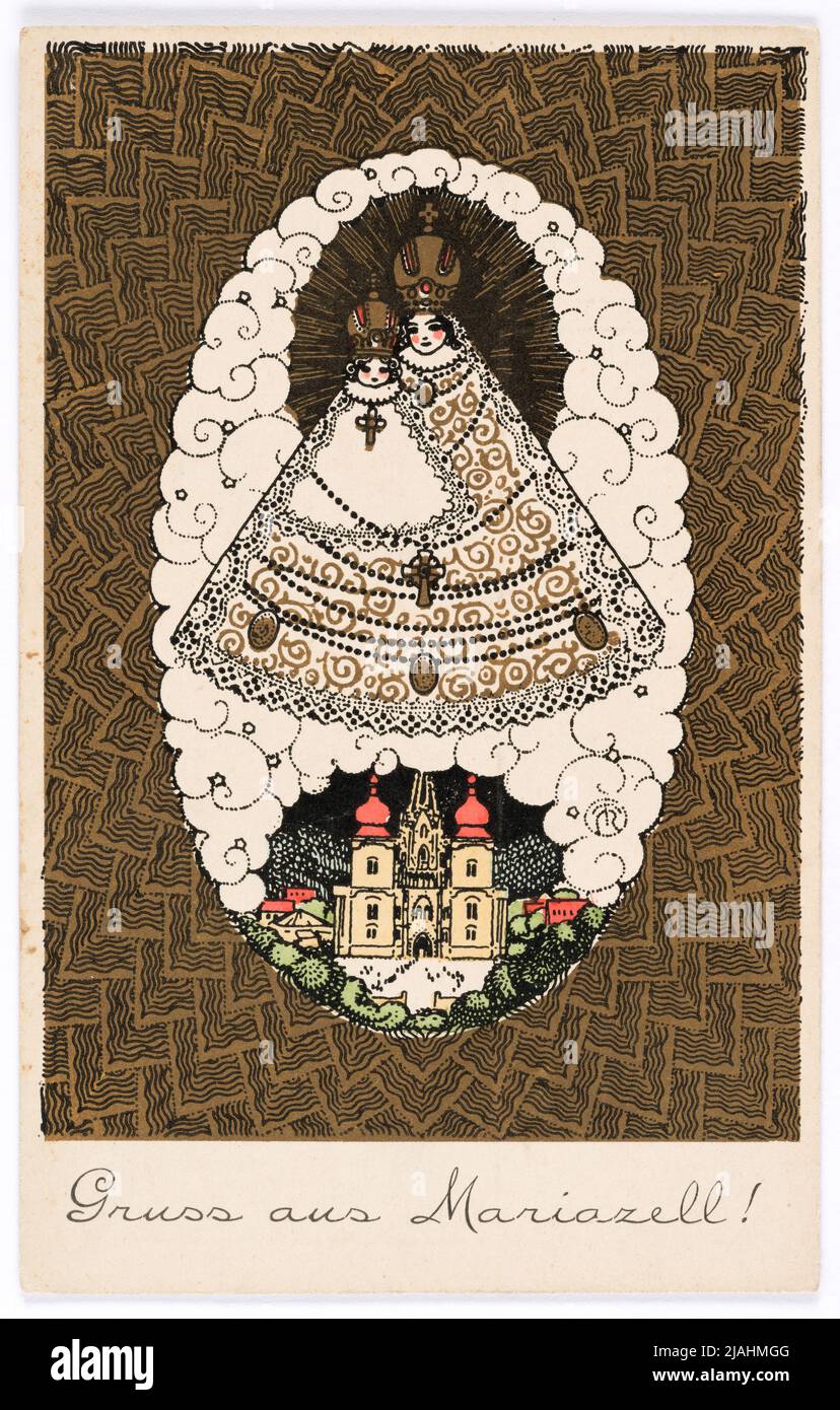 Postcard of the Wiener Werkstätte No. 327: Greetings from Mariazell ...