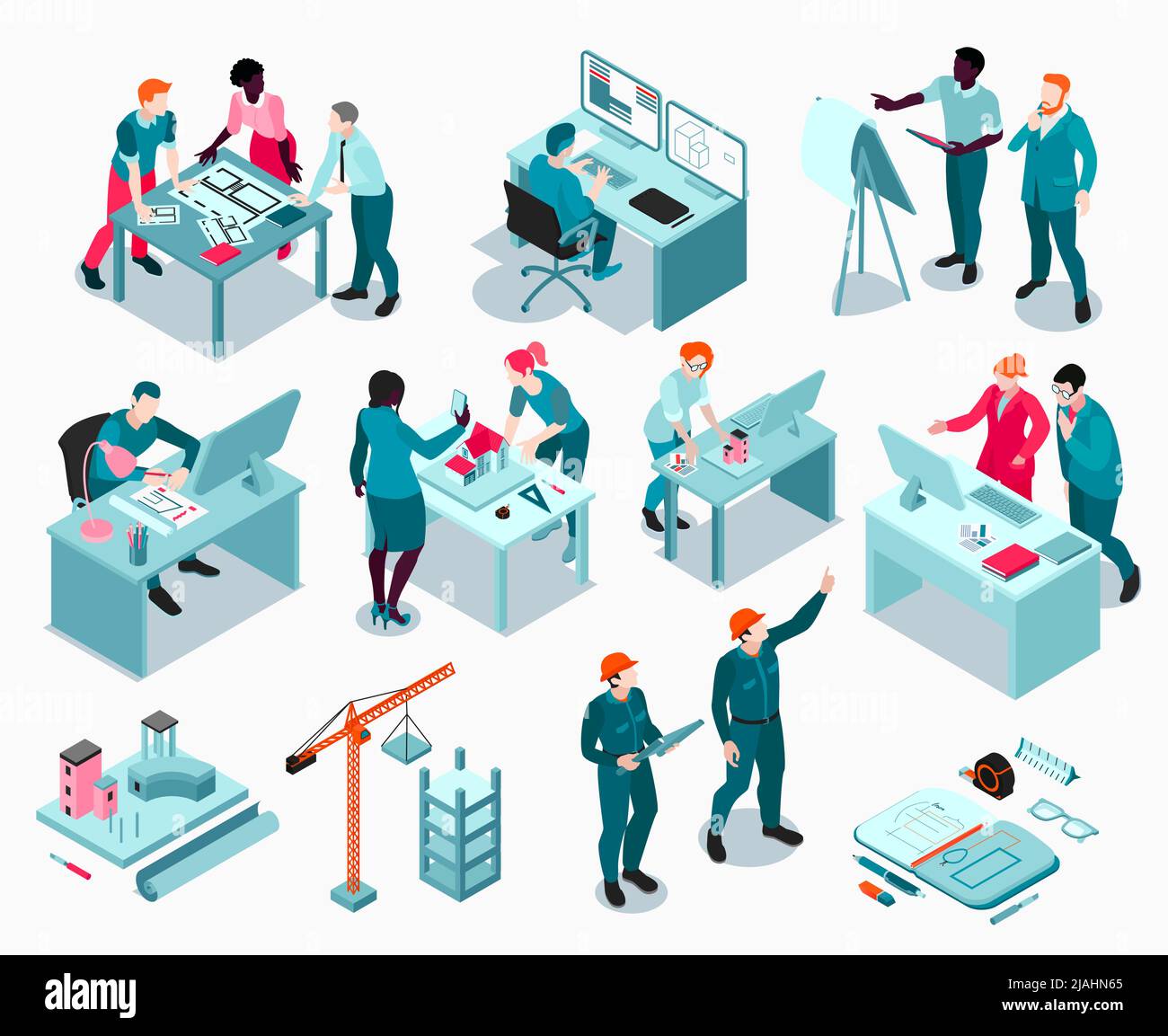 Architect creating project concept designing buildings with 3d computer ...