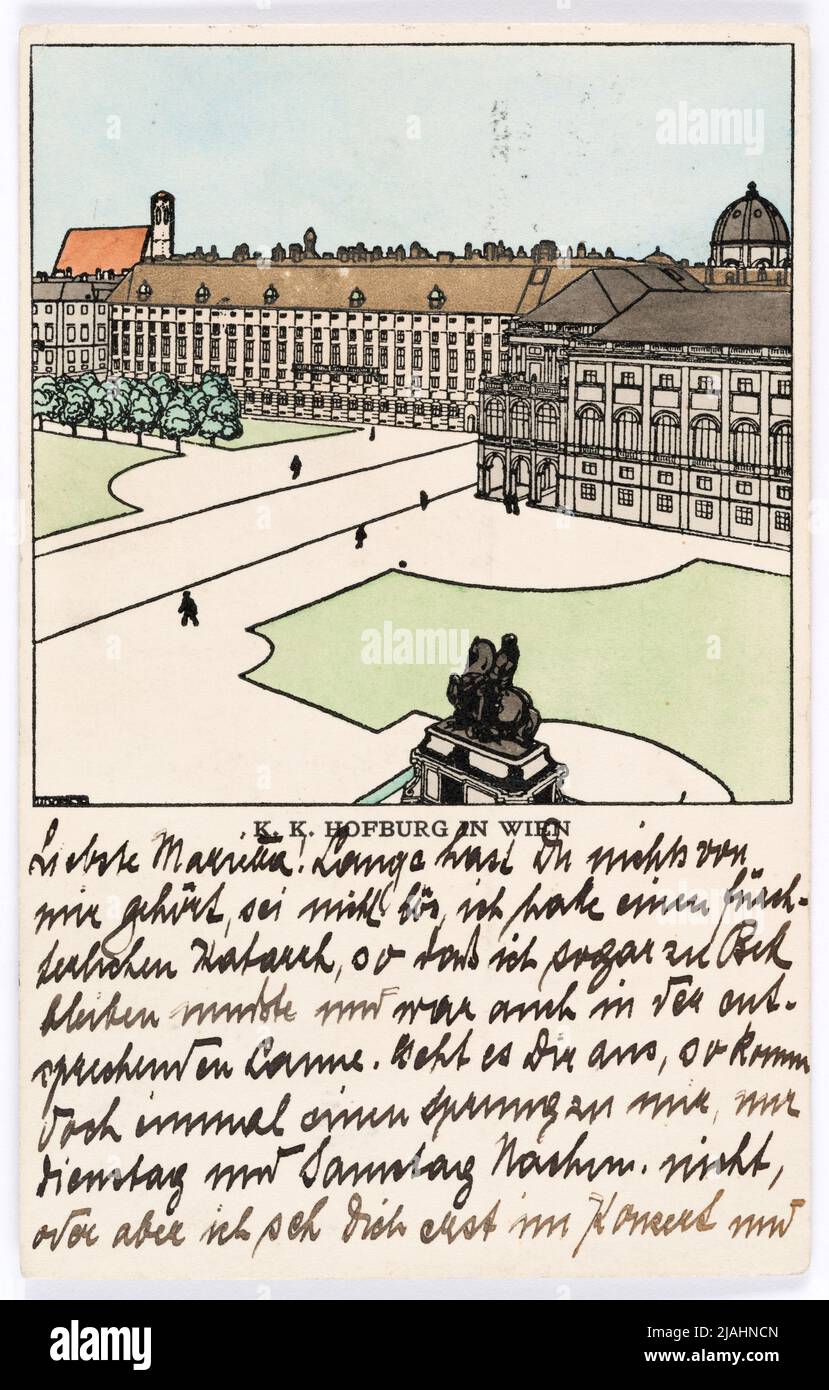 Postcard of Wiener Werkstätte No. 262: K. K. Hofburg in Vienna. Josef ...
