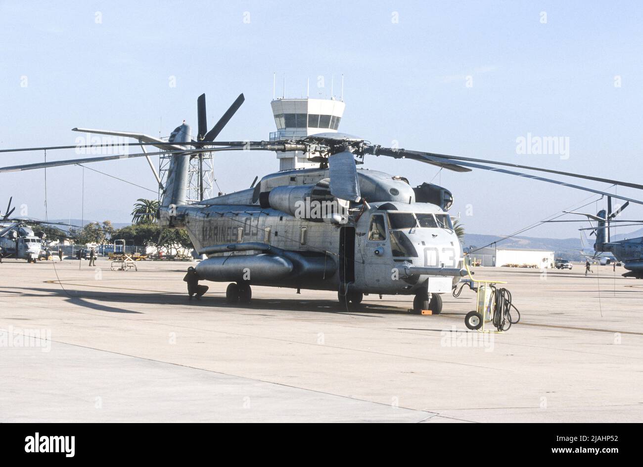 USMC CH53E Super Stallion on the tarmac at MCAS Miramar in San Diego ...