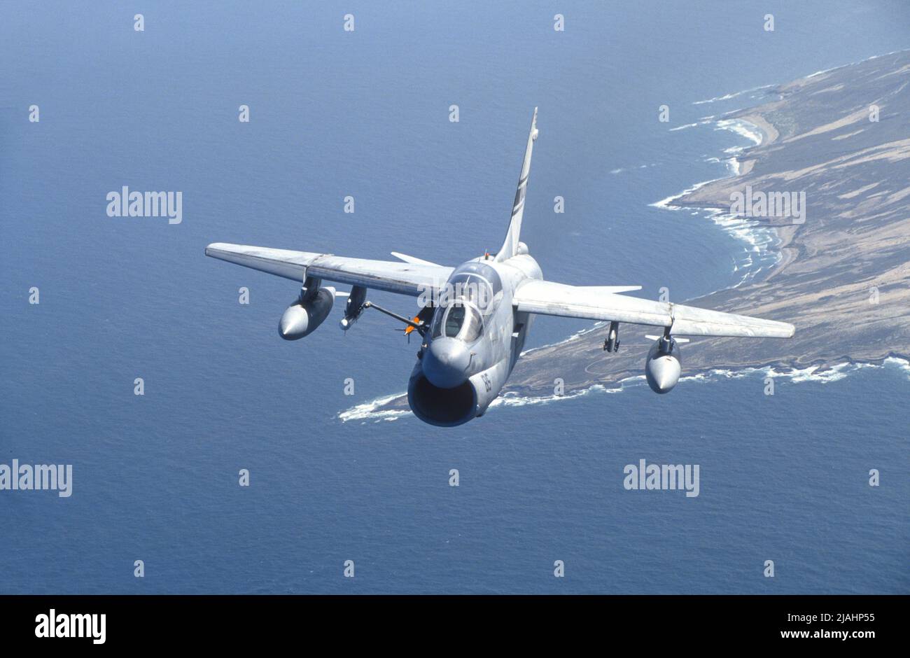 LTC TA7 Corsair II in flight over the Pacific ocean Stock Photo - Alamy