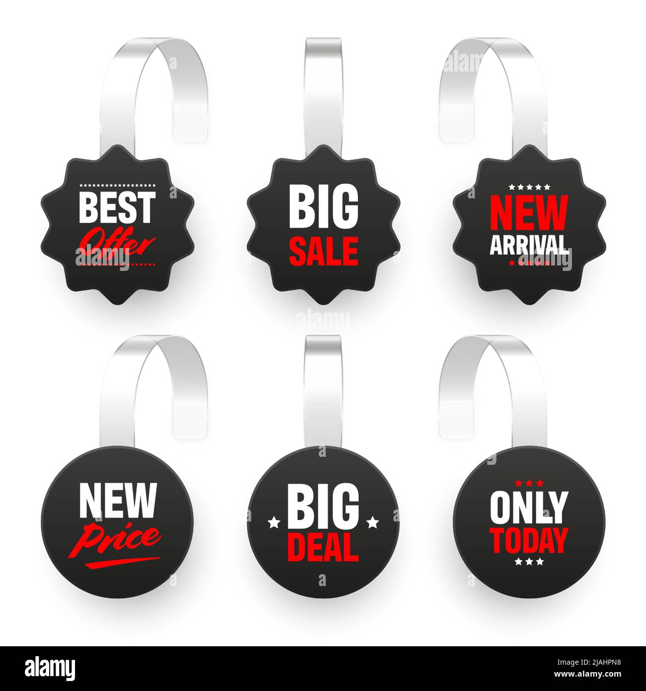 Supermarket promotional wobblers isolated on white background ...