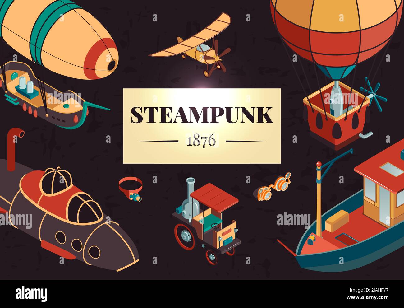 Steampunk style submarine Stock Vector Images - Alamy