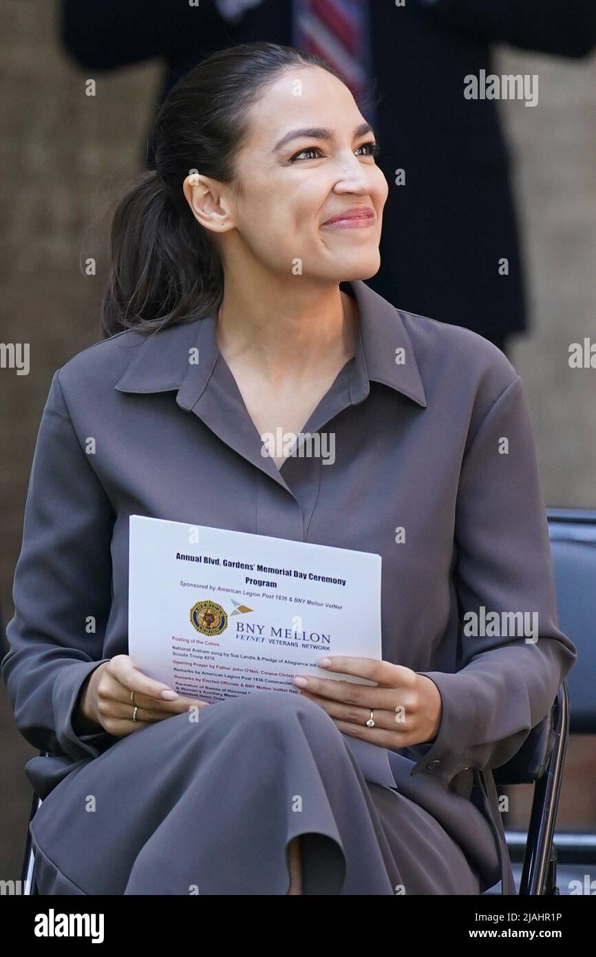 Queens, NY, USA. 30th May, 2022. Alexandria Ocasio Cortez at a public ...